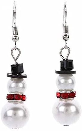 Generic Halloween Drop Boucles doreilles Mignon Perle Bonhomme De Neige Stud Oreille Bijoux pour Femmes Filles 1 Paire Bijoux FournituresOp&eacute;ration Facile