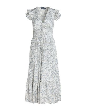 Ralph Lauren PLEATED SATIN FLUTTER-SLEEVE DRESS
