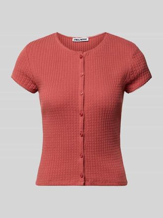 Review Slim Fit T-Shirt mit durchg&auml;ngiger Knopfleiste Modell AJOUR
