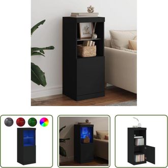 vidaXL Sideboard - Sideboard mit LED-Leuchten Schwarz 41x37x100 cm
