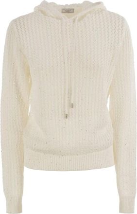 PESERICO Femme, Sweatshirts et sweats &agrave; capuche, Blanc, Taille: 42 FR Pull &agrave; Capuche