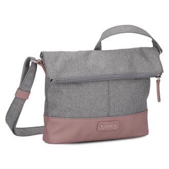 zwei Damen Rolltop-Handtasche Olli OT6 Umh&auml;ngetasche 2/4 Liter klassische Crossbody Bag wasserabweisend robust strapazierf&auml;hig Bicolor Design Schultertasch