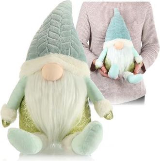 Com-Four Nain de No&euml;l Premium en XL - D&eacute;coration de No&euml;l - Figurine dhiver comme Support d&eacute;coratif - Lutin Mignon comme d&eacute;coration de Chambre - Nain avec Chape