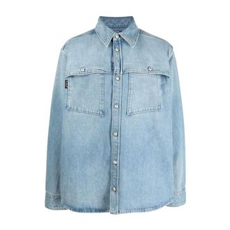 Balmain Homme, Chemises, Bleu, Taille: 2XL Long Sleeve Hauts