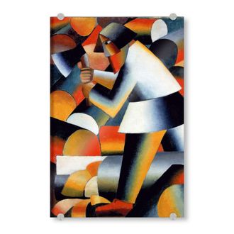 artboxONE Acrylglasbild 30x20 cm Abstrakt Der Holzhacker - Bild kasimir malewitsch abstrakt bunt