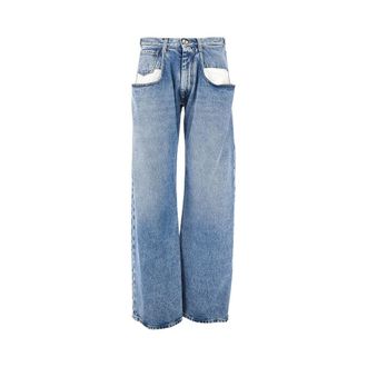 Maison Margiela Straight leg jeans with dropped pockets Woman 40