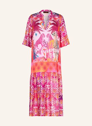 Miss Goodlife Miss Goodlife Satinkleid Mit 3/4-Arm Und R&uuml;schen pink