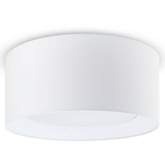 Paco Home Paco Home - Plafonnier Table &agrave; Manger D&eacute;co Salon Moderne Bureau Rond Abat-Jour Tissu E27 Blanc, &Oslash;45cm