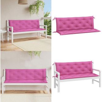 vidaXL Coussins de banc de jardin lot de 2 rose 150x50x7 cm tissu - Coussin De Banc - Coussin Dext&eacute;rieur - Coussin Jardin - Coussin D&eacute;coratif - Coussin