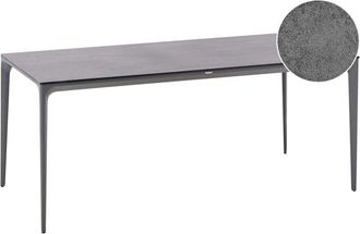 Beliani Gartentisch SOVARETO 180 cm 90 cm Steinoptik Dunkelgrau