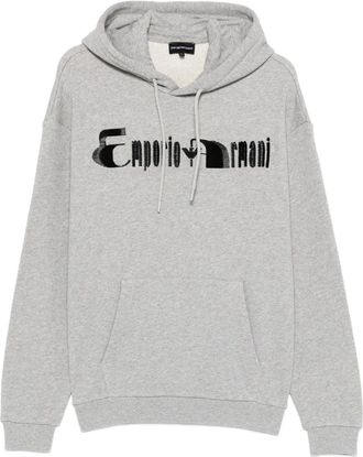 Emporio Armani logo-embellishment hoodie - Grau