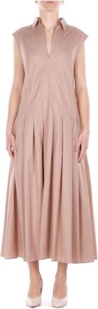 Fay Femme, Robes, Beige, Taille: 38 FR Robe en coton sans manches