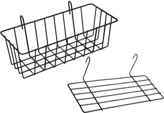 NUOBESTY Teiliges Schwarzes Regal mit Praktischem Aufbewahrungskorb Robustes Wandpaneel für Pflanzen Dekorationen Fotos Einfache Montage Feuchtigkeitsbeständig