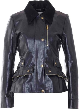 Alexander McQueen Blouson En Cuir - Bleu