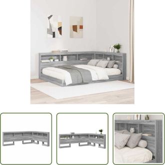 vidaXL Holzwerkstoff - Aufbewahrungskopfteil Graues Sonoma 135 cm Holzwerkstoff