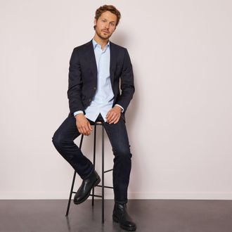 Eden Park Blazer Bleu Marine 100 % Laine Old Ref Pp