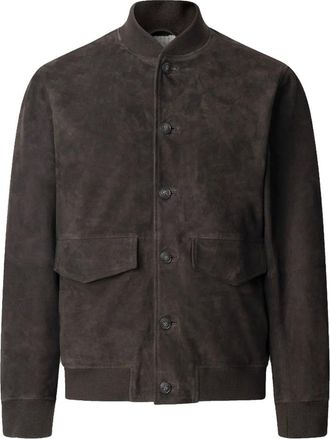 Hackett Blouson aus Ziegenveloursleder mit Pattentaschen in
