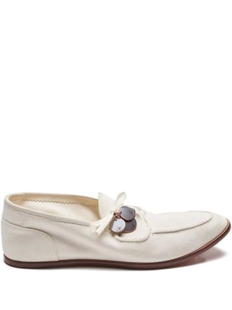 Suicoke mocassins &agrave; d&eacute;tail de pi&egrave;ce de monnaie - Blanc