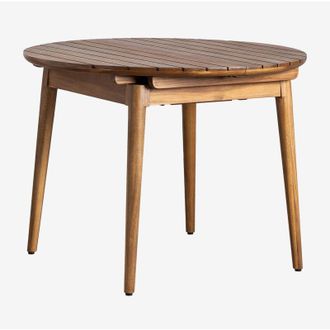 Sklum Runder Gartentisch 100-135x100 cm ausziehbar Mahagoniholz Tenay Akazie Braun