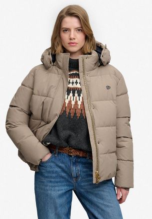 Superdry Steppjacke PREMIUM HOOD PUFFER JKT Kunstfaser, relaxed fit