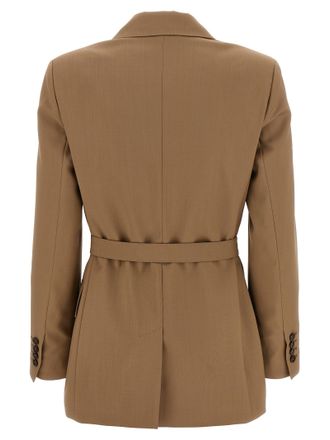 Max Mara Womens Brown Virgin Wool Blazer Clothing