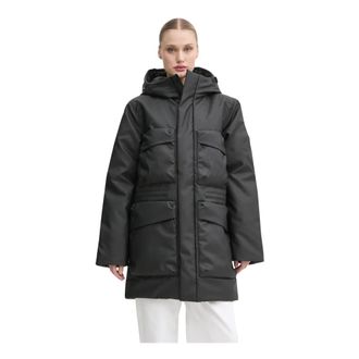 Rains Askim Long Insulated Cargo Jacke - - Jackets - Damen - Schwarzk - XS