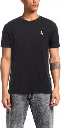 Philipp Plein T-Shirt Herren Shirt mit Totenkopf Stickerei Slim-Fit Zwei-Nadel-Saumabschlüssen, Totenkopf stickerei, Rippbündchen