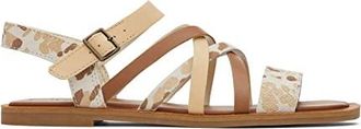Toms Sandales plates Sephina pour femme, Imprimé Vache Abstrait Beige, 39 EU