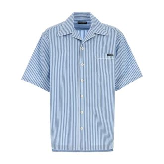 Dolce & Gabbana Hawaii Striped Poplin Shirt - - Shirts - Herren - Blau - M