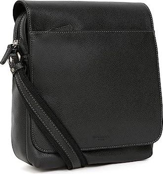 Pellet Sacoche - Compatible Tablette et téléphone Portable - pour Homme - Collection Confort - Noir - en Cuir