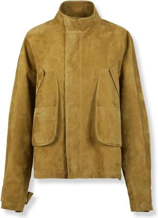 The Attico Femme, Vestes, Jaune, Taille: 36 FR Blouson Bomber en Daim