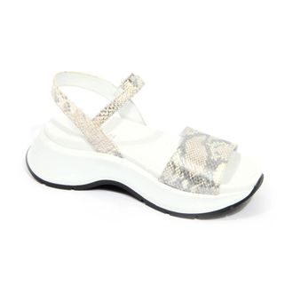 Hogan Femme, Chaussures, Beige, Taille: 35 EU Sandale Argentée et Blanche