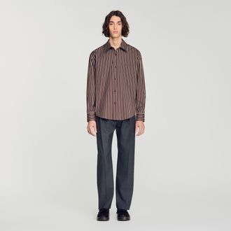 Sandro Chemise en coton &agrave; rayures