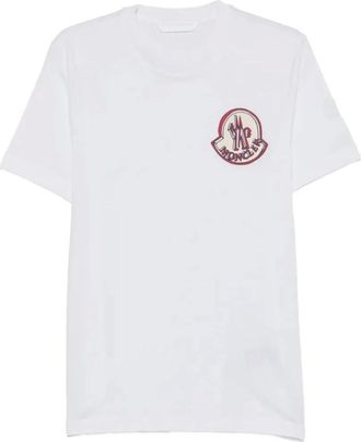 Moncler Homme, Tops, Blanc, Taille: M SS T-Shirt
