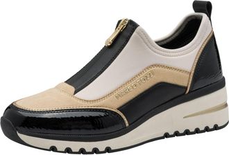 Marco Tozzi Marco Tozzi Damen Sneaker weiches Feel Me Wechselfu&szlig;bett weiches Innenfutter Vegan Vegan, beige (Cream/Black), 40 EU