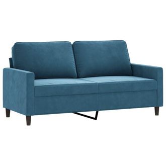 vidaXL 2-Sitzer-Sofa Blau 140 cm Samt Vidaxl