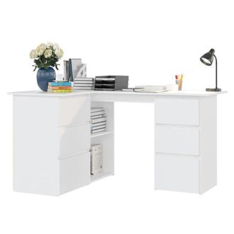 Fimei Fimei - Bureau dangle Blanc 145x100x76 cm Agglom&eacute;r&eacute;