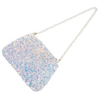 Valiclud YARNOW Pochette &agrave; Paillettes Blanche Mini Paquet &agrave; Main Femme Bandouli&egrave;re Cha&icirc;ne Dor&eacute;e R&eacute;glable Format Compact pour Soir&eacute;e Mariage Cocktail Bal Paquet