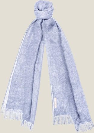 Luca Faloni Leinenschal in Blau meliert aus Leinen f&uuml;r Herren