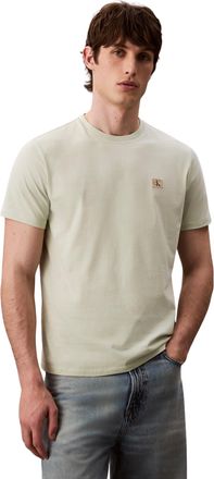 Calvin Klein Herren T-Shirt Kurzarm Badge Jersey Classic Tee aus Baumwolle, Grün (Tender Greens), XL