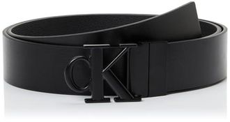 Calvin Klein CK Buckle Tumbled 35Mm Adj/Rev Lv04D7049G Ceintures, Black (Black/Black/Matte Black), 90 cm Homme