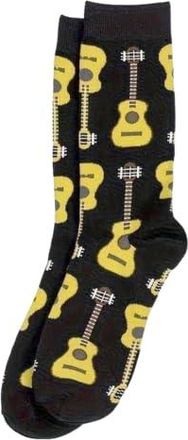 Generic Chaussettes classiques unisexes pour guitare acoustique Taille unique UK 6-10 EU 40-45, Noir, 18-22