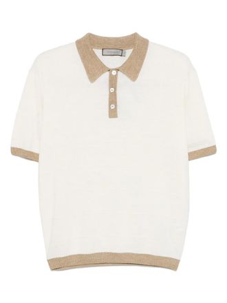 Canali t-shirt boutonn&eacute; - Tons neutres