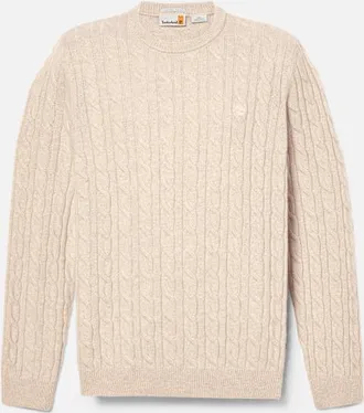 Timberland Phillips Brook Rundhalspullover mit Zopfmuster f&uuml;r Herren in Beige, Herren, Beige, Gr&ouml;&szlig;e
