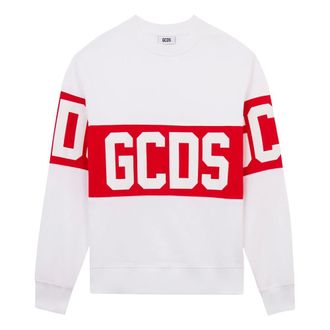 GCDS Gcds, Homme, Sweatshirts et sweats &agrave; capuche, Blanc, Taille: L SweaT-shirt &agrave; logo