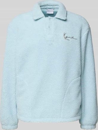 Karl Kani Teddyfell Sweatshirt mit Umlegekragen und Knopfleiste