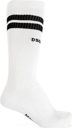 Dsquared2 Homme, Sous-v&ecirc;tements, Blanc, Taille: XS Logo Socks