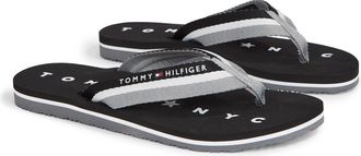 Tommy Hilfiger Damen Flip Flops Tommy Loves NY Beach Sandal Badeschuhe, Schwarz (Black), 36 EU
