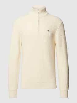 GANT Strickpullover mit kurzem Reißverschluss