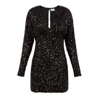 P.A.R.O.S.H. Schwarzes Pailletten-Minikleid - - Dresses - Damen - Schwarzk - XS